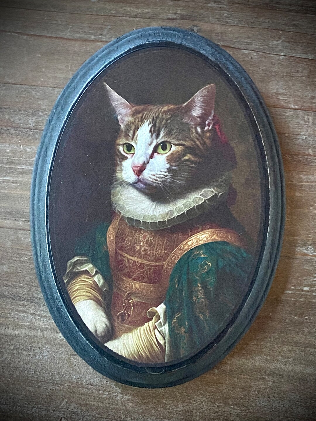 Tabby Calico Cat Victorian Portrait Distressed Plaque Sign ...