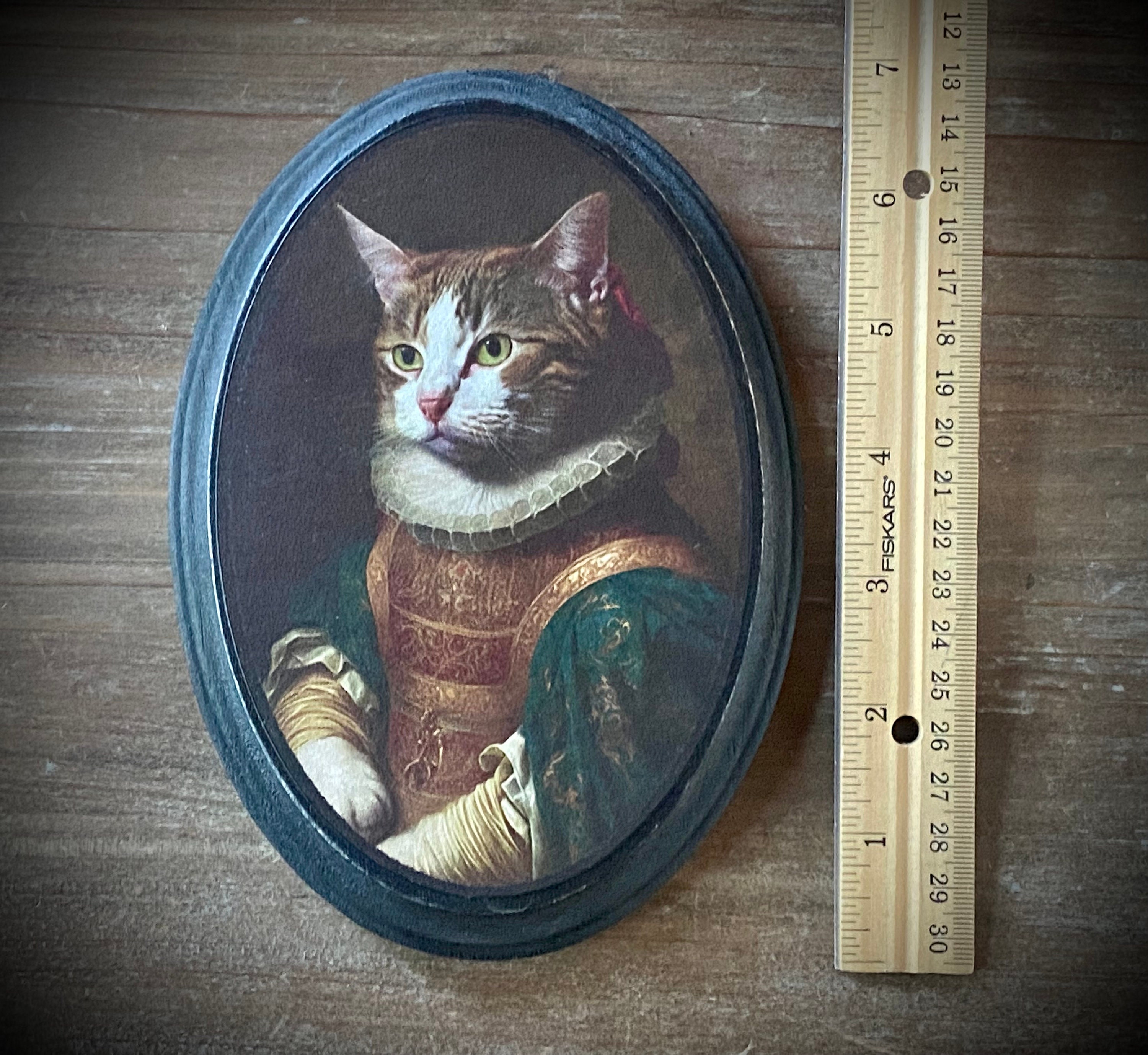 Tabby Calico Cat Victorian Portrait Distressed Plaque Sign ...