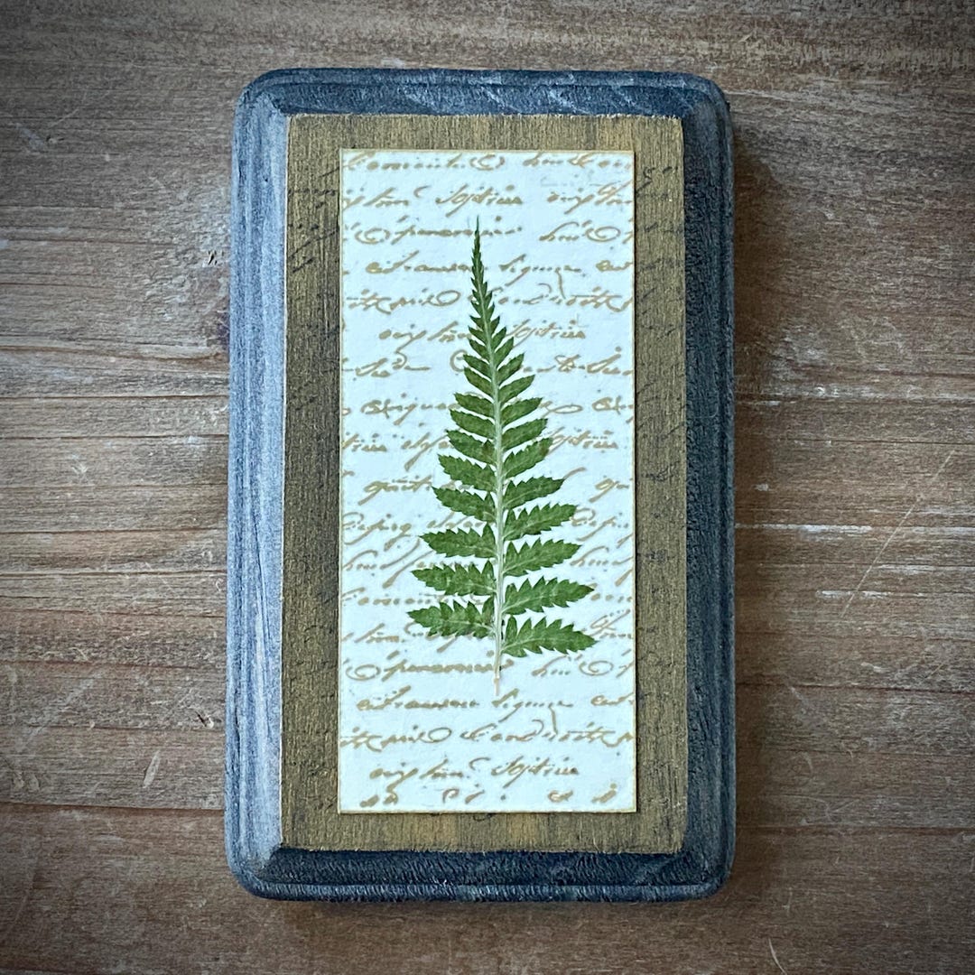 Fern Frond Leaf Distressed Plaque Sign Wall Decor Decoration Gift ...