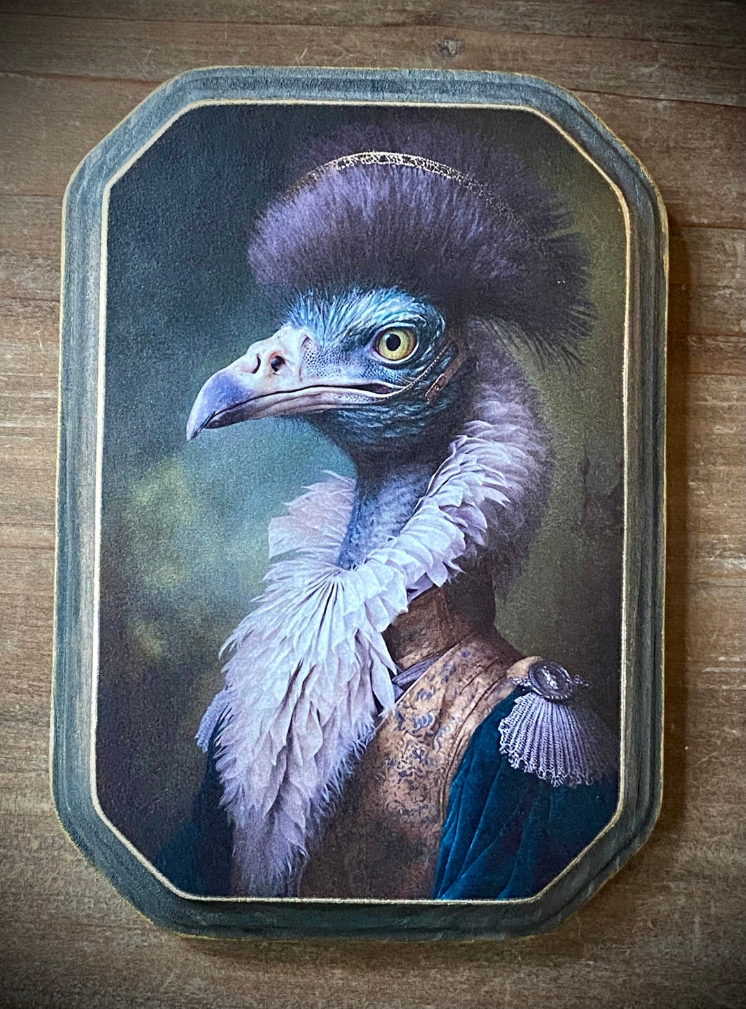 Emu Victorian Portrait Distressed Plaque Sign Anthropomorphic Cameo ...