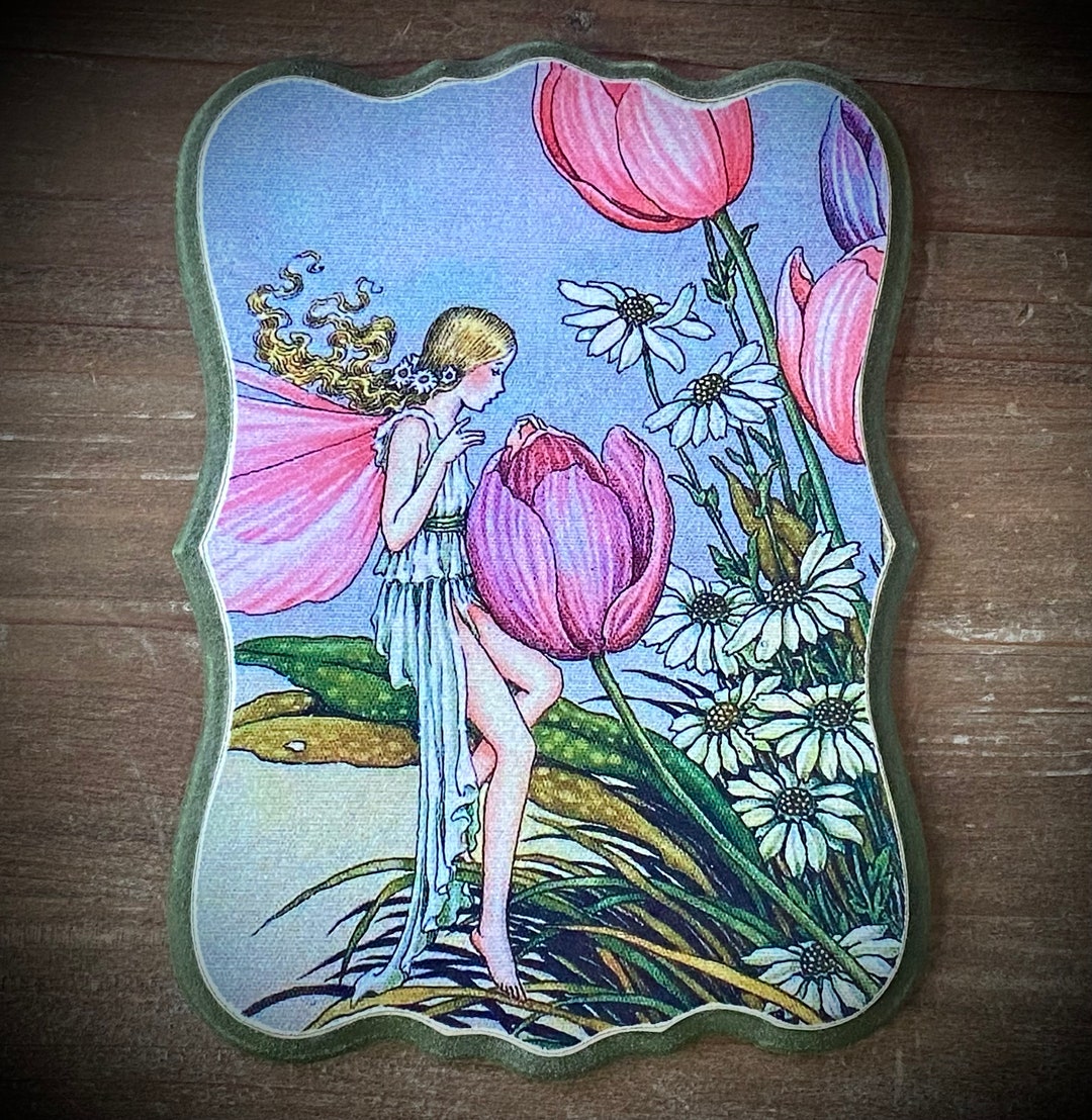 The Tulip Fairy Vintage Fairy Tale Story Book Illustration Distressed ...