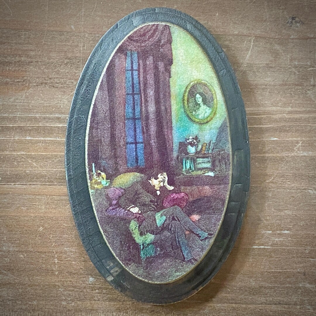 MINI Edgar Allan Poe Illustration by Edmund Dulac Distressed Solid Wood ...