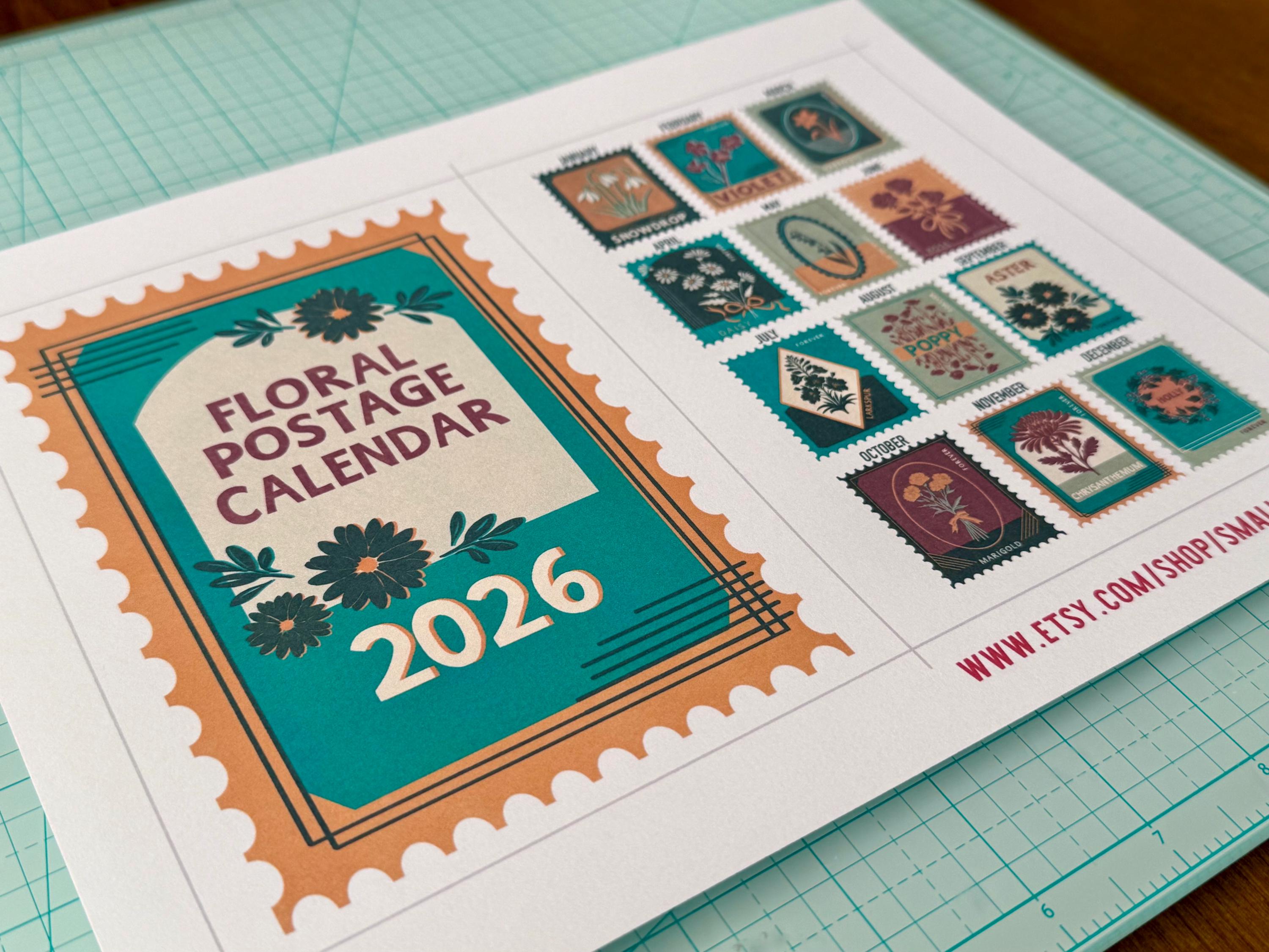 2026 Floral Postage Calendar, 5x7 - Etsy
