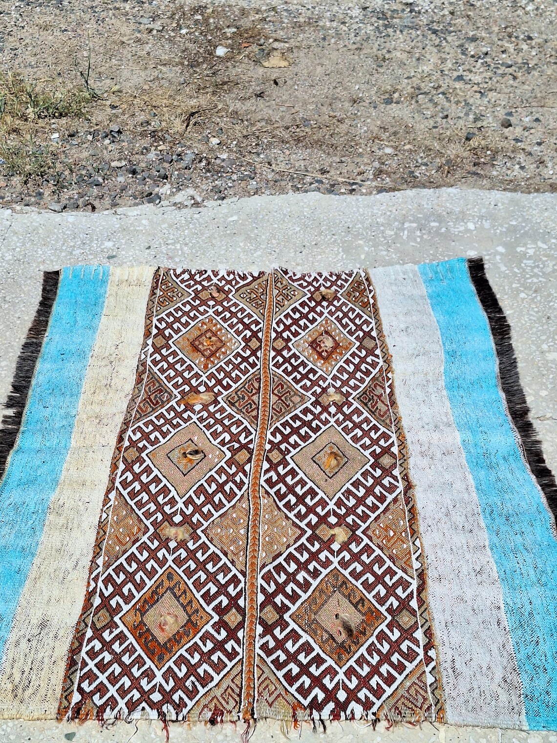 1950s Primitive Vintage Turkish Nomad Soumak Kilim From Adana 97cm X ...
