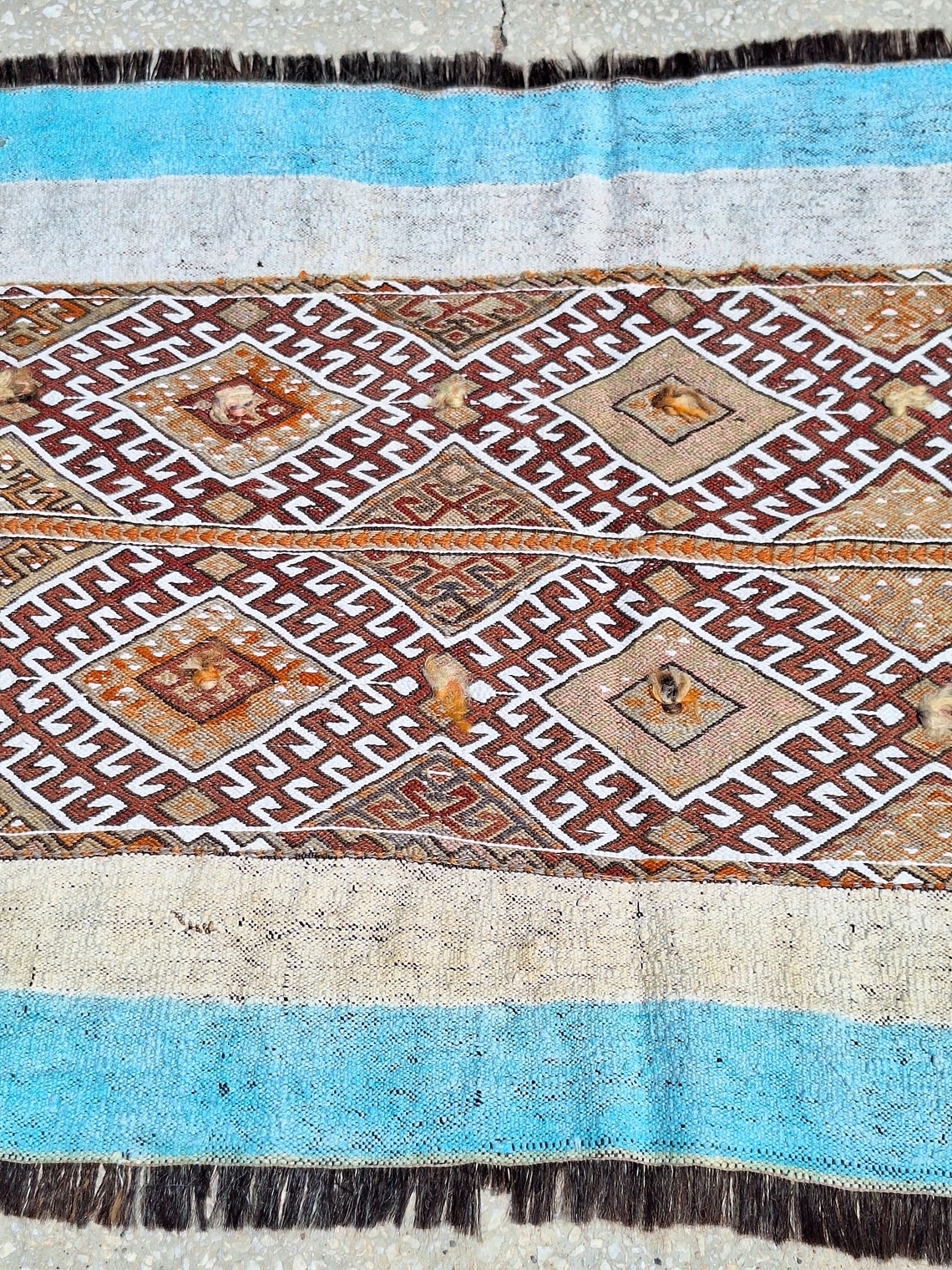 1950s Primitive Vintage Turkish Nomad Soumak Kilim From Adana 97cm X ...