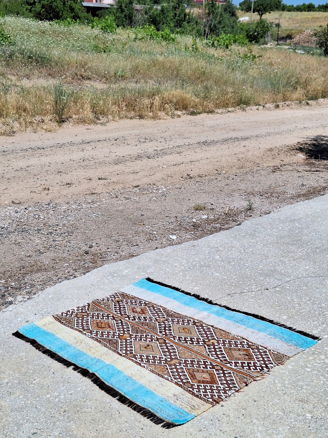 1950s Primitive Vintage Turkish Nomad Soumak Kilim From Adana 97cm X ...