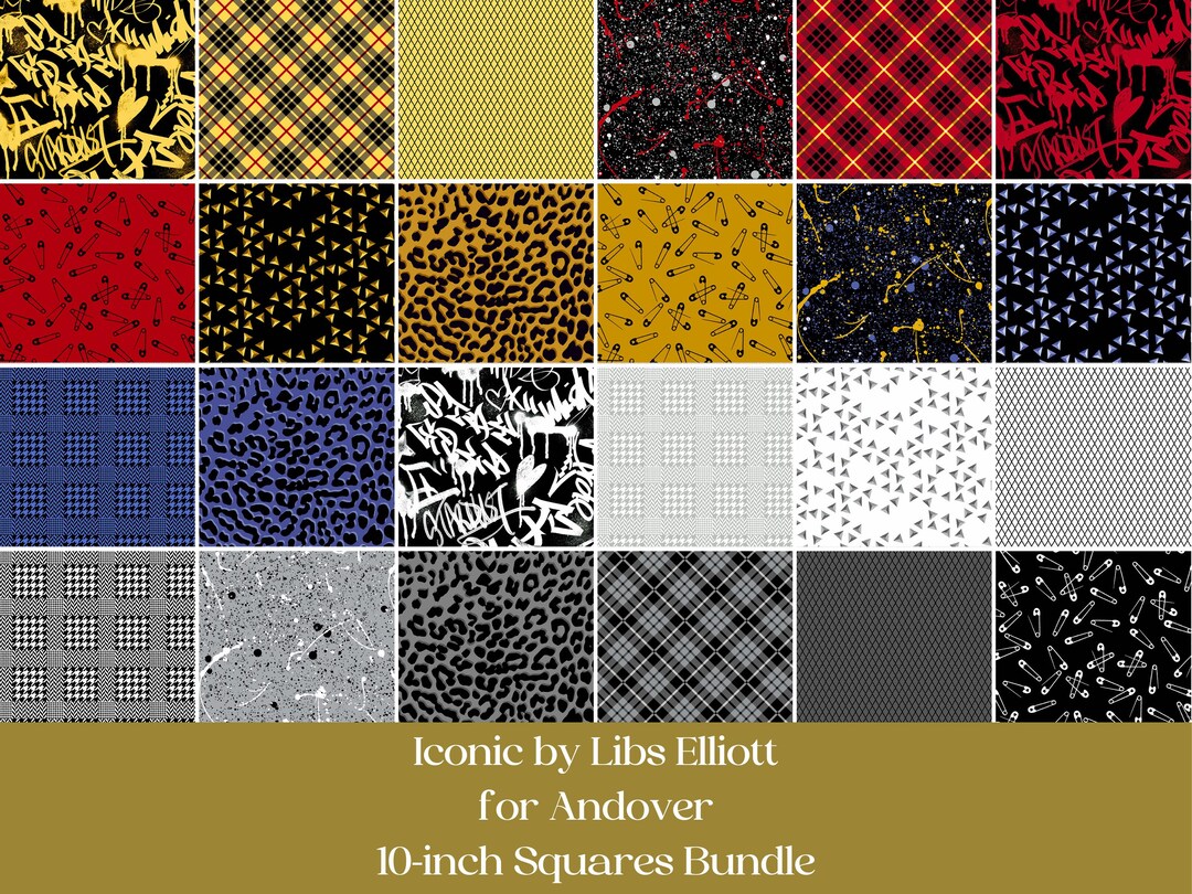 Punk Rock Quilt Layer Cake Bundle, Iconic by Libs Elliott, 10 Inch ...