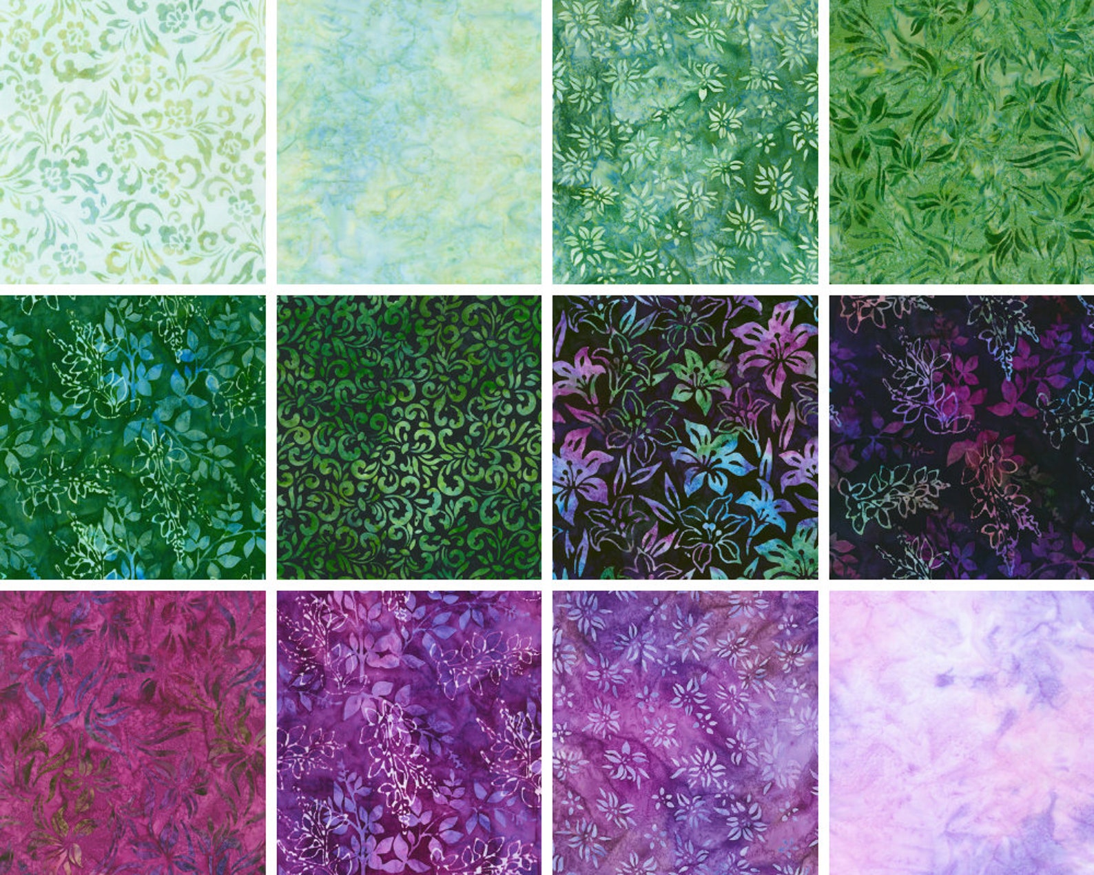 Purple and Green Floral Quilt, Ten Squares Layer Cake, Lilly Bella by ...