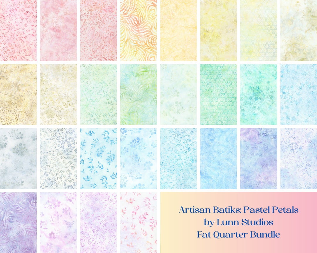 Pastel Rainbow Batik Quilt Fat Quarter Bundle 30 Piece. Artisan Batiks ...