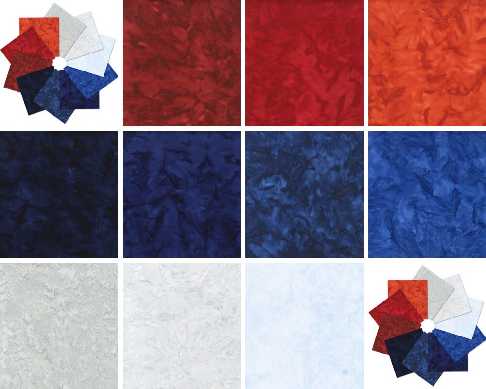 Red, White & Blue Quilt, Artisan Batiks: Prisma Dyes, Independence ...