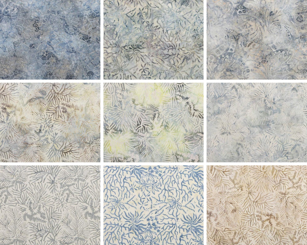 Blue and Beige Beach Quilt, Batik Fabric, Lake House Decor, Beach House ...