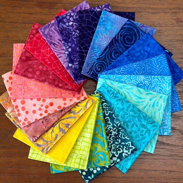 Rainbow Batik Fabric - Etsy