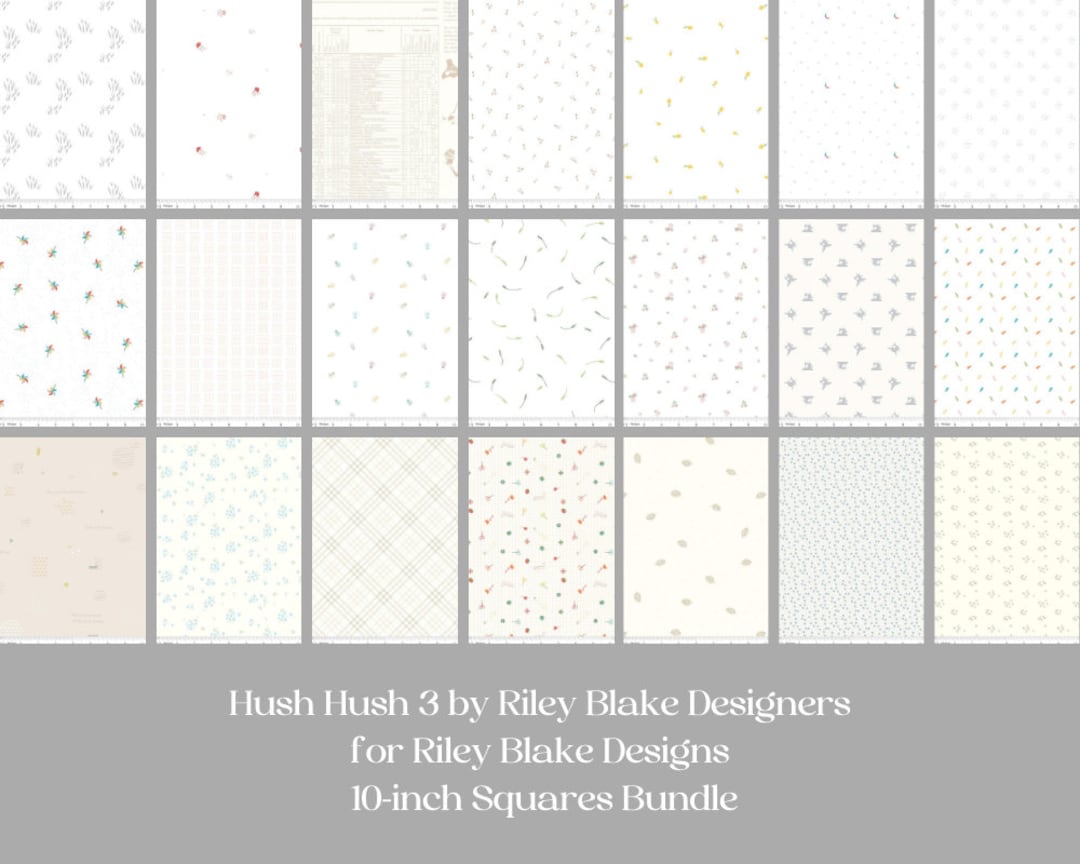 Scrappy Low Volume Layer Cake, Hush Hush 3 by Riley Blake Designs ...