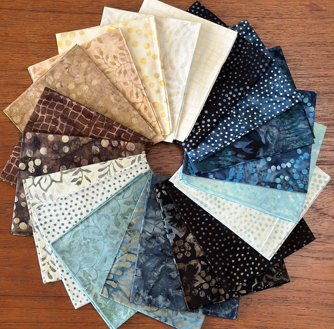Beach Quilt Fat Quarter Bundle, Lake House Quilt, Batik Fat Quarter ...