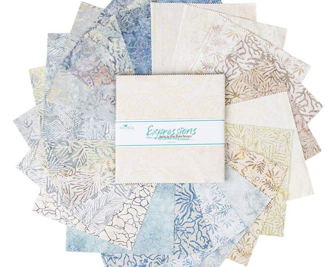 Blue and Beige Beach Quilt, Batik Fabric, Lake House Decor, Beach House ...