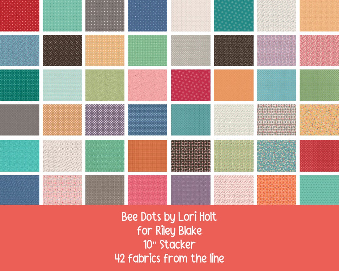 Bee Dots by Lori Holt for Riley Blake, 10 Inch Stacker Precut Bundle of ...