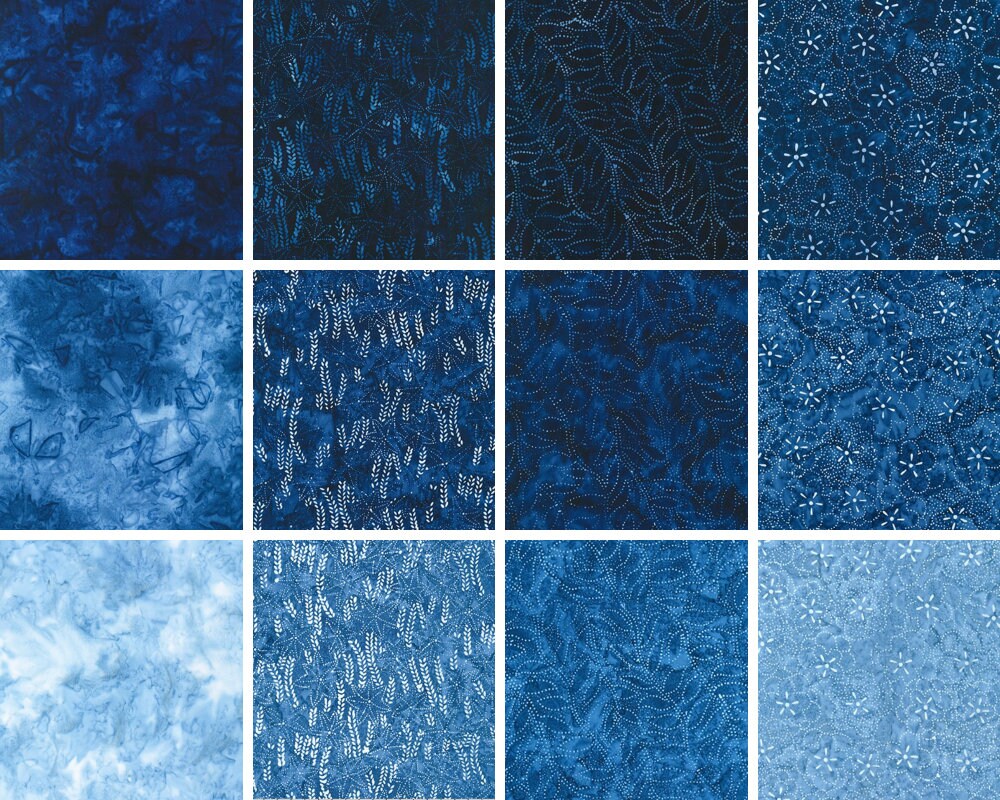 Blue Quilt Fabric Layer Cake, Kasuri by Lunn Studios for Robert Kaufman ...