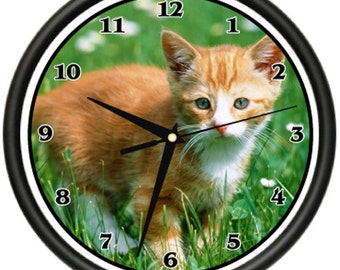 Cat wall clock | Etsy