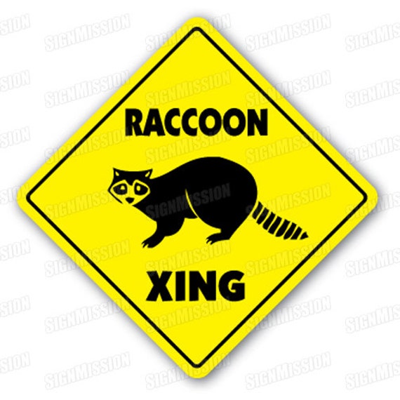 RACCOON CROSSING Sign Novelty Gift Animals - Etsy