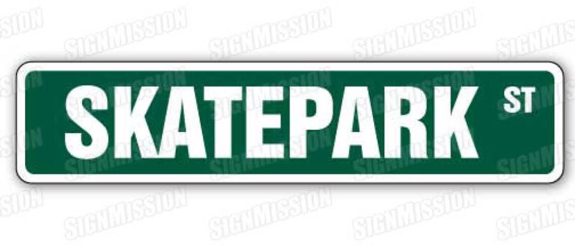 Skatepark Street Sign Skateboard Ramp Skateboarding - Etsy