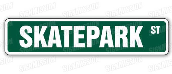 Skatepark Street Sign Skateboard Ramp Skateboarding - Etsy
