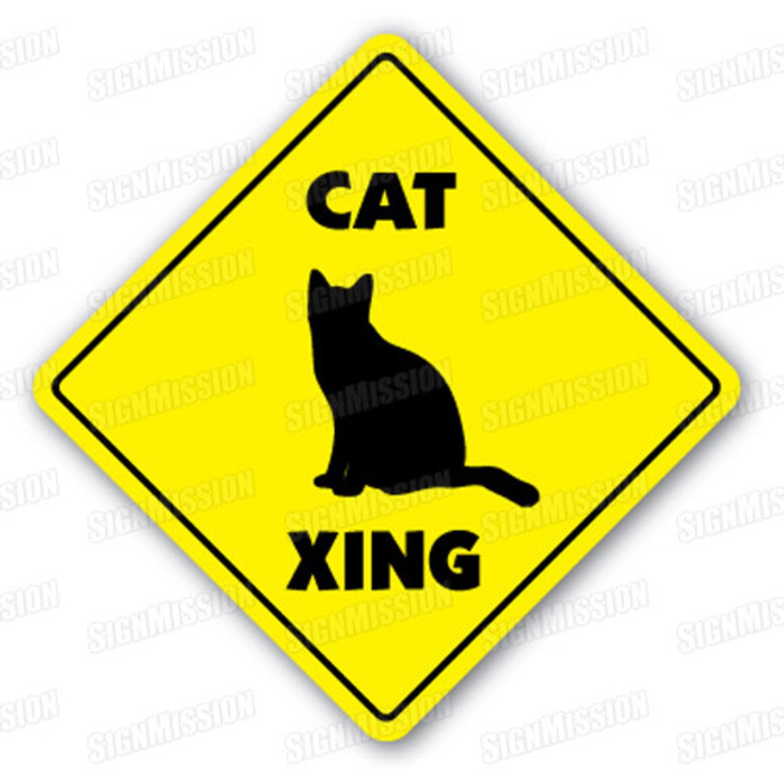 CAT CROSSING Sign Novelty Gift Animals Kitten | Etsy