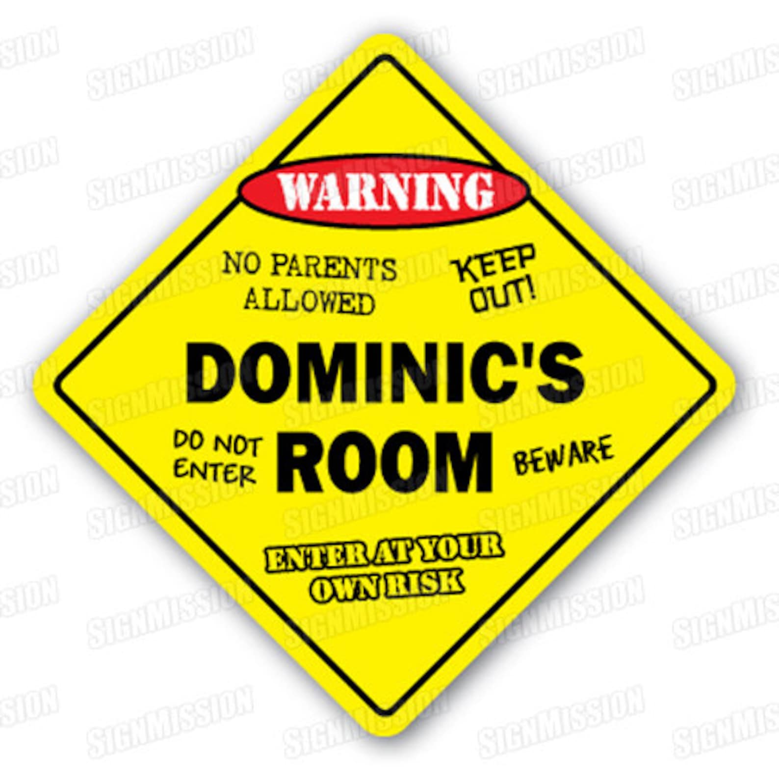 DOMINIC'S ROOM SIGN Kids Bedroom Decor Door Children's - Etsy