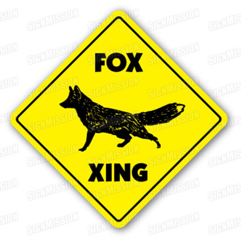 FOX CROSSING Sign Novelty Gift Animals Zoo - Etsy