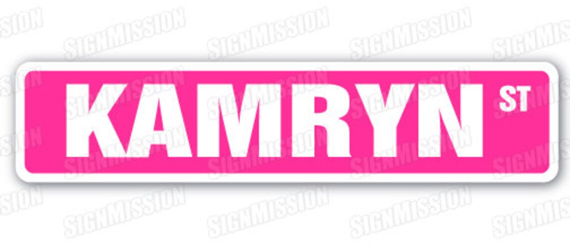 KAMRYN Street Sign name childrens room door gift kid child boy | Etsy