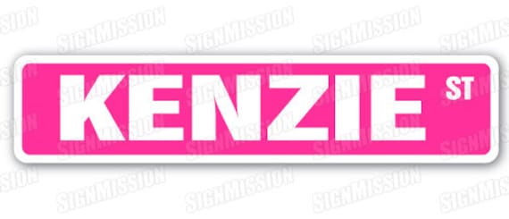 KENZIE Street Sign name childrens room door gift kid child boy | Etsy