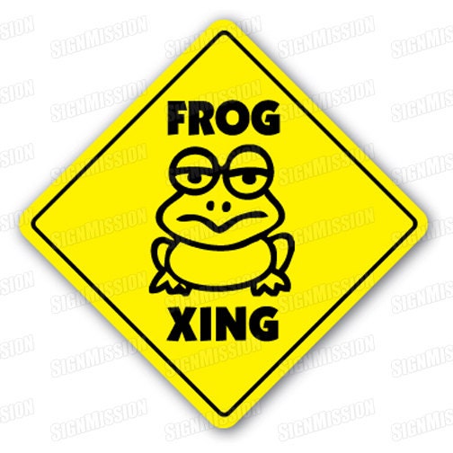 FROG CROSSING Sign Xing Frogs Lover Collector Gift | Etsy