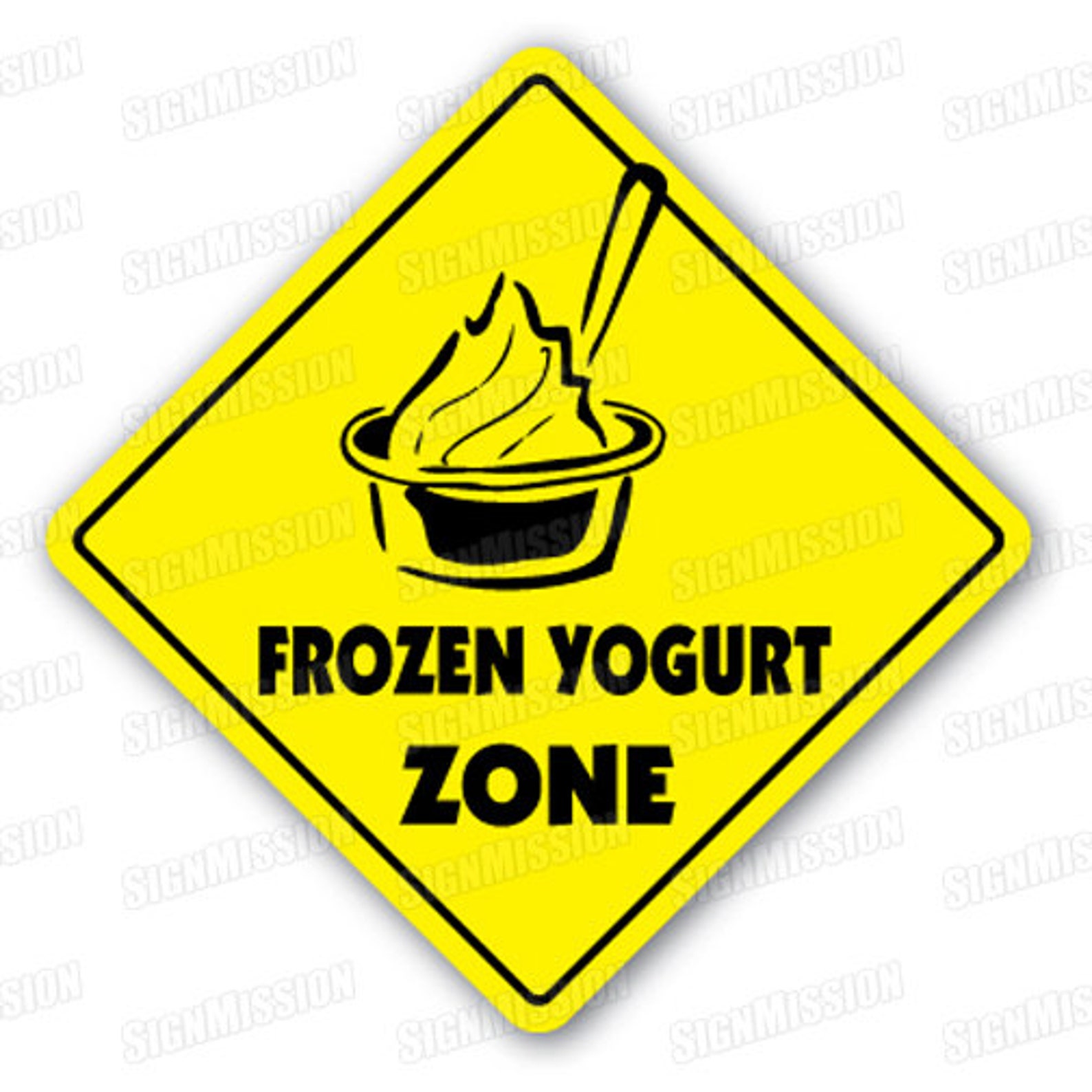 FROZEN YOGURT ZONE Sign Xing Gift Novelty Ice Cream Vanilla - Etsy