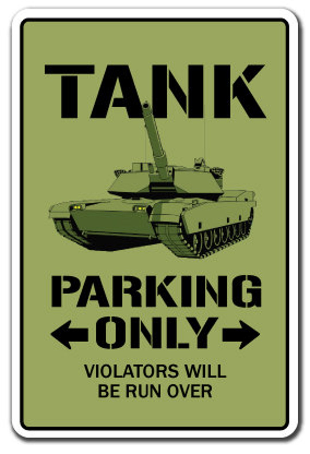 Tank Parking Sign Novelty Gift Funny Apc Military Armour Army - Etsy