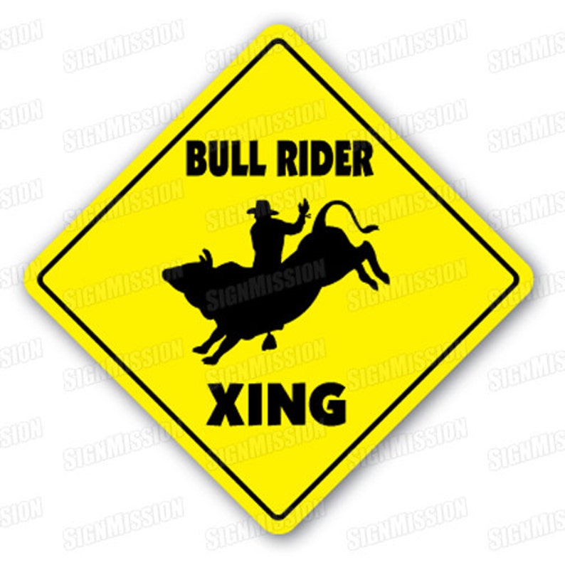 BULL RIDER CROSSING Sign novelty spurs cowboy boot | Etsy