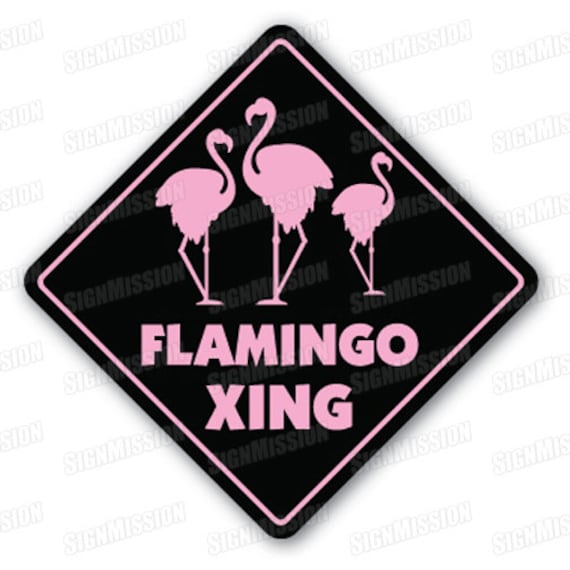 FLAMINGO CROSSING Sign Flamingos Bird Collector Gift | Etsy