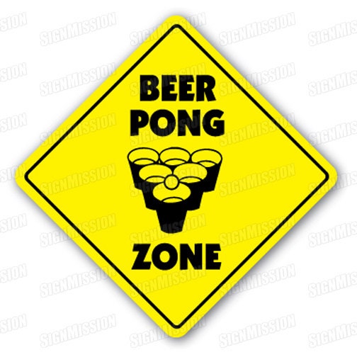 BEER PONG ZONE Sign Table Drinking Game Ping Balls | Etsy