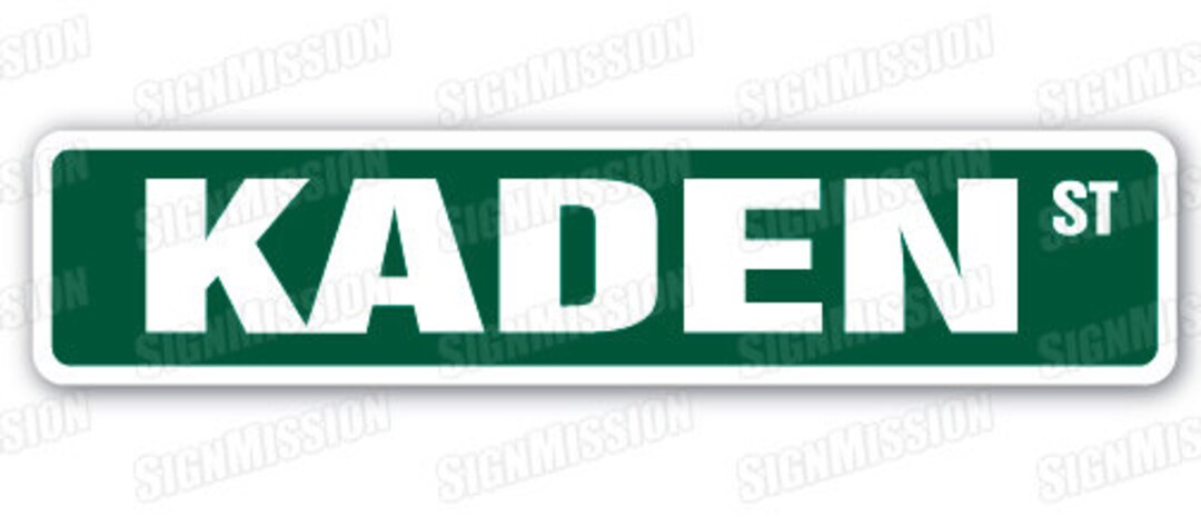 KADEN Street Sign Name Childrens Room Door Gift Kid Child Boy Girl Wall ...