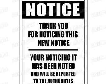 Funny Notice Sign - Etsy