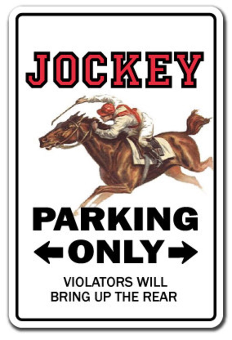 Jockey sign Parking Horse Racing Derby Rider Gift - Etsy