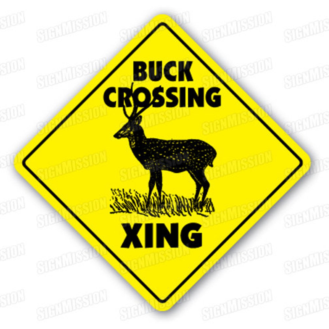 BUCK CROSSING Sign Xing Gift Novelty Deer Hunter Shoot Feeder | Etsy