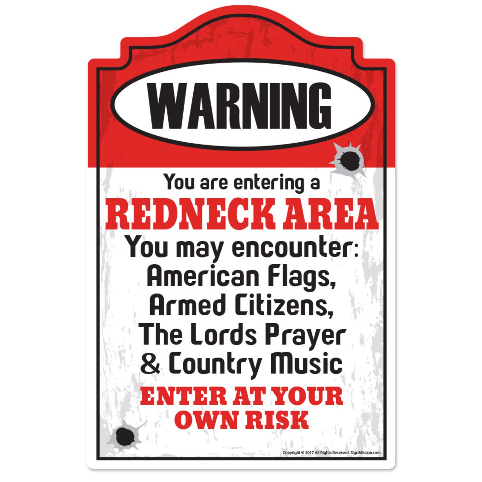 Redneck Area Novelty Sign Indoor/outdoor Funny Home Decor - Etsy