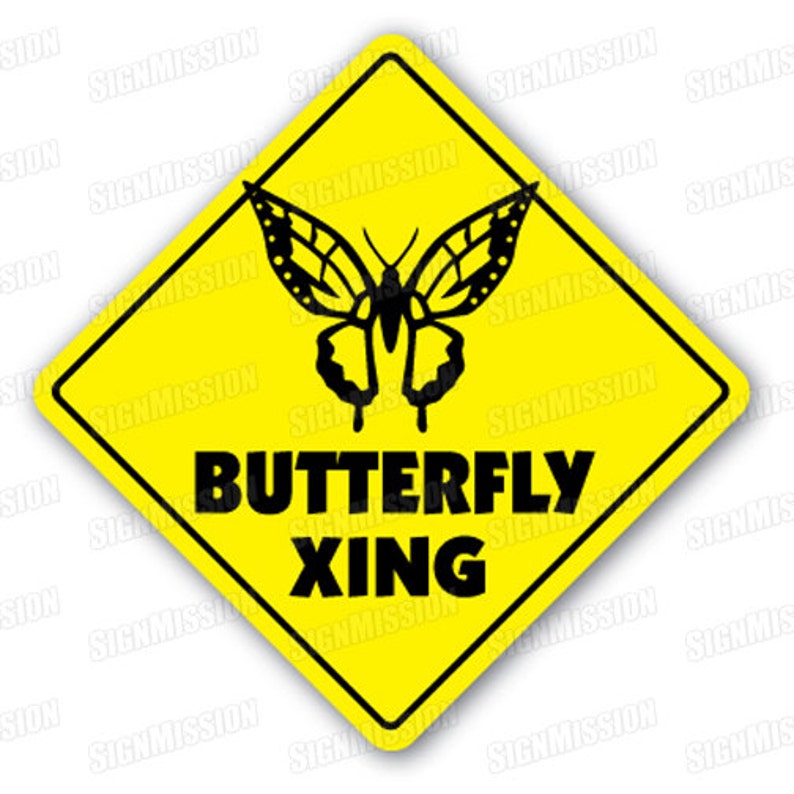 BUTTERFLY CROSSING Sign New Xing Butterflies Gift - Etsy