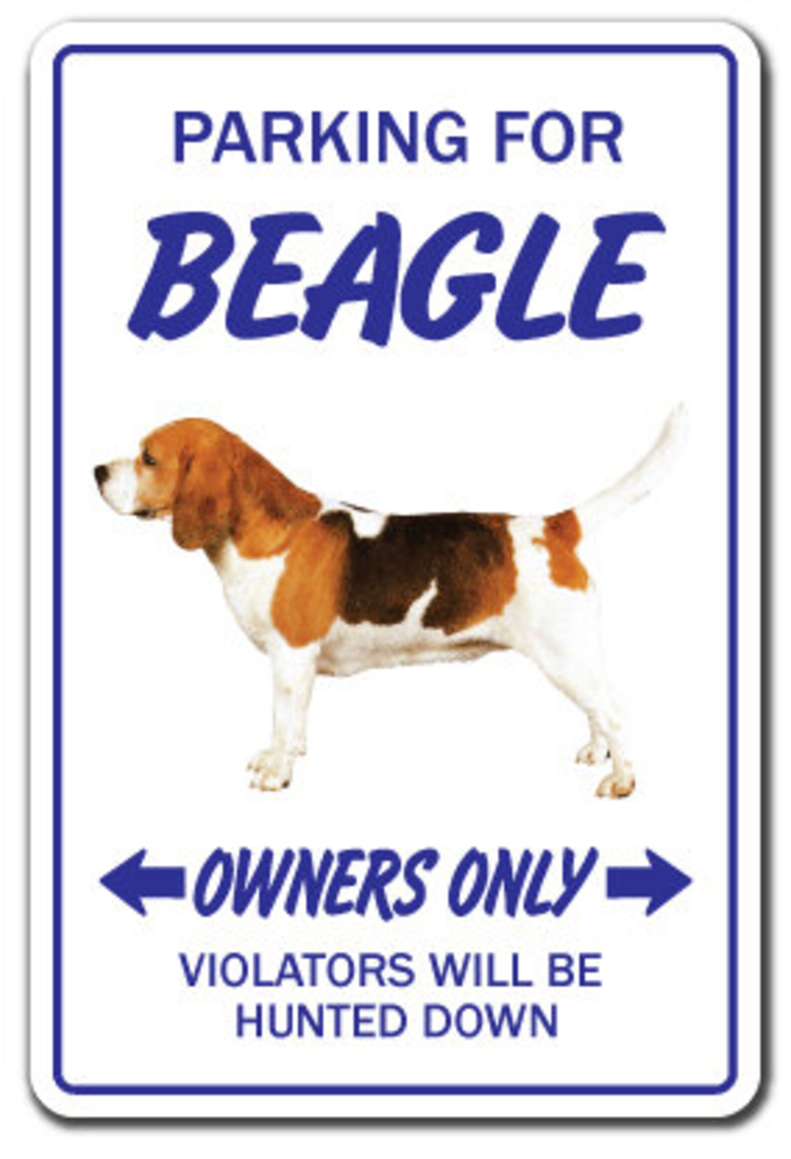 Beagle Novelty Sign Dog Pet Parking Signs Gift Hound | Etsy