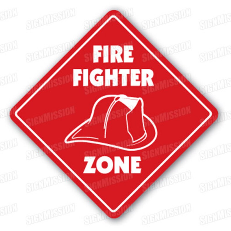 FIREFIGHTER ZONE Sign Fire Fighter Fireman Gift House Station - Etsy