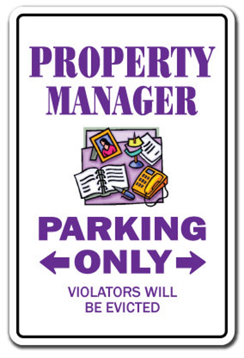 Property Manager sign Parking Signs Apartment Gift - Etsy