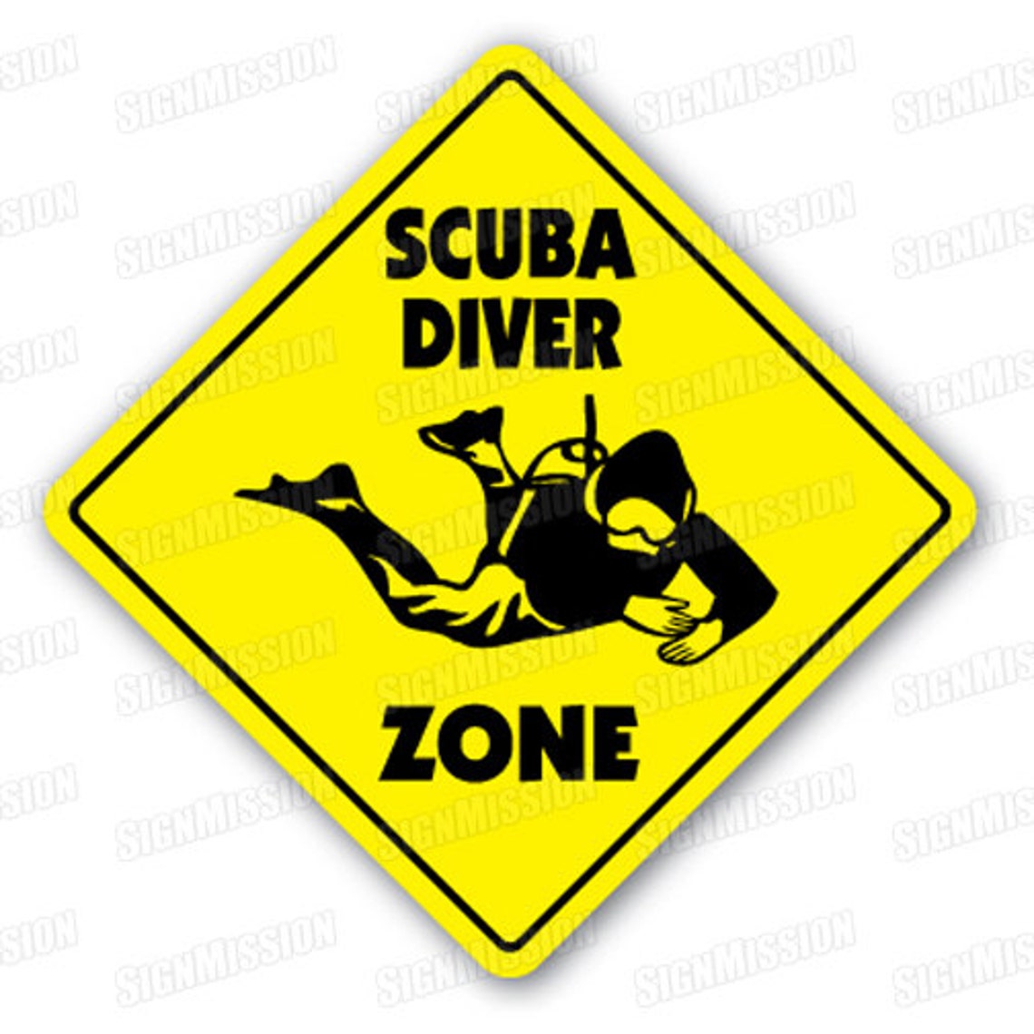 SCUBA DIVER ZONE Sign Xing Gift Novelty Aqualung Diving Coral | Etsy