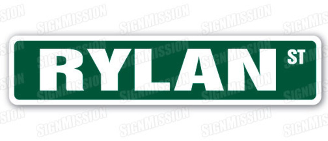 RYLAN Street Sign Name Childrens Room Door Gift Kid Child Boy Girl Wall ...