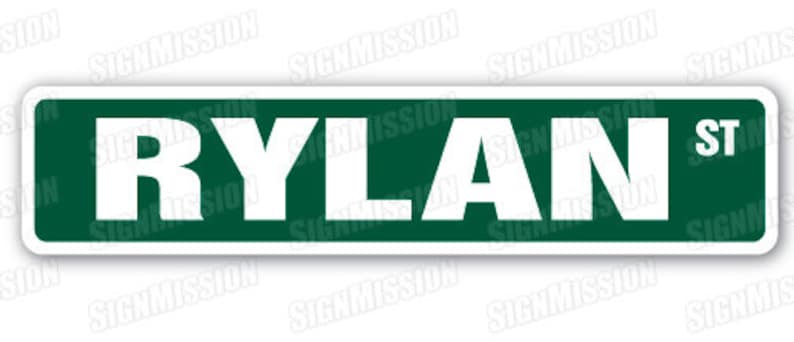 RYLAN Street Sign Name Childrens Room Door Gift Kid Child Boy - Etsy
