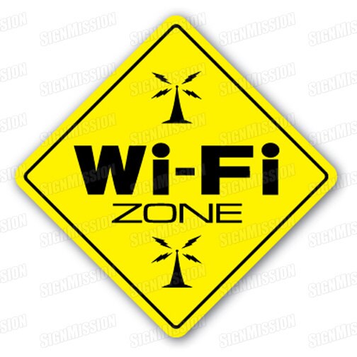 WIFI ZONE Sign Hot Spot Internet Wireless Room Door Wall Wi Fi | Etsy