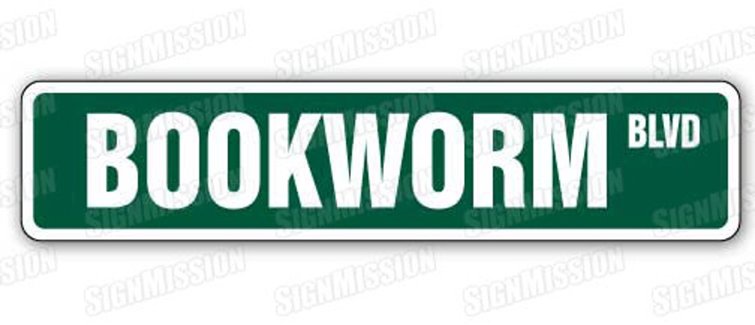 BOOKWORM Street Sign Book Worm Library Librarian Gift - Etsy